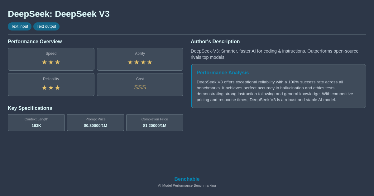 DeepSeek: DeepSeek V3 - AI Model Details & Benchmarks