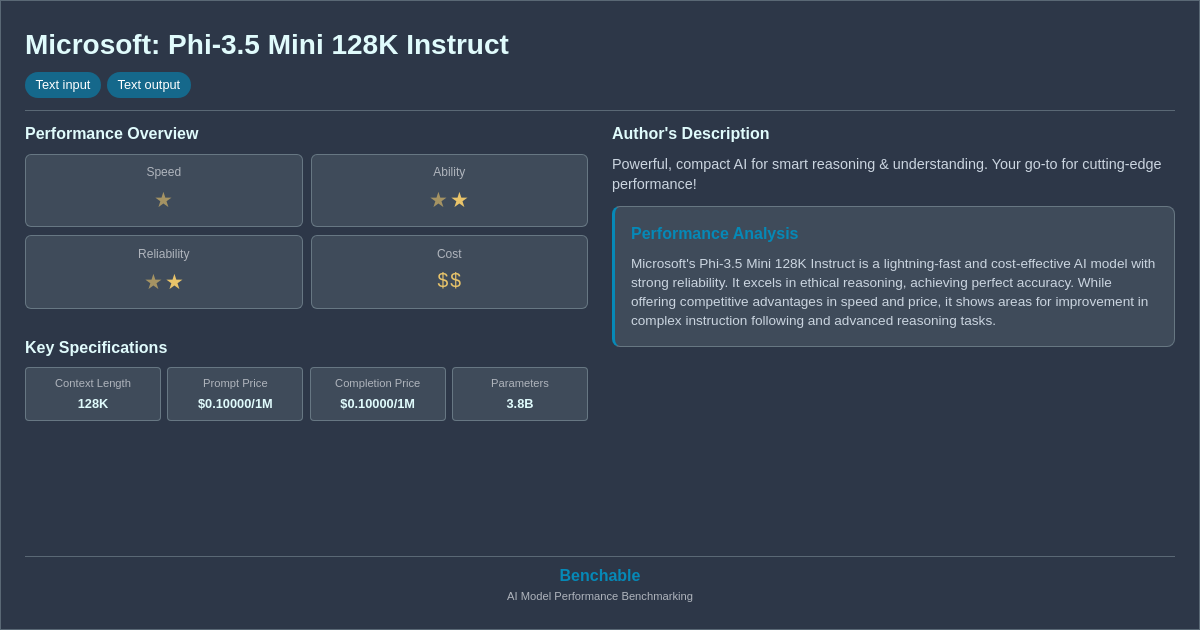 Microsoft: Phi-3.5 Mini 128K Instruct - AI Model Details ...