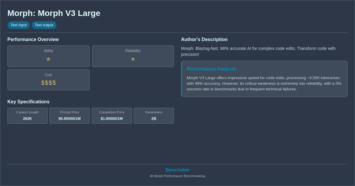Morph: Morph V3 Large - AI Model Details & Benchmarks