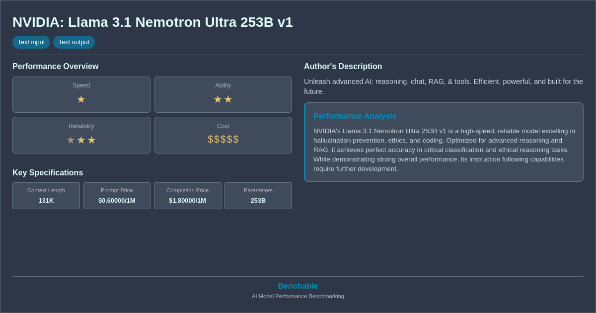 NVIDIA: Llama 3.1 Nemotron Ultra 253B v1 - AI Model Detai...