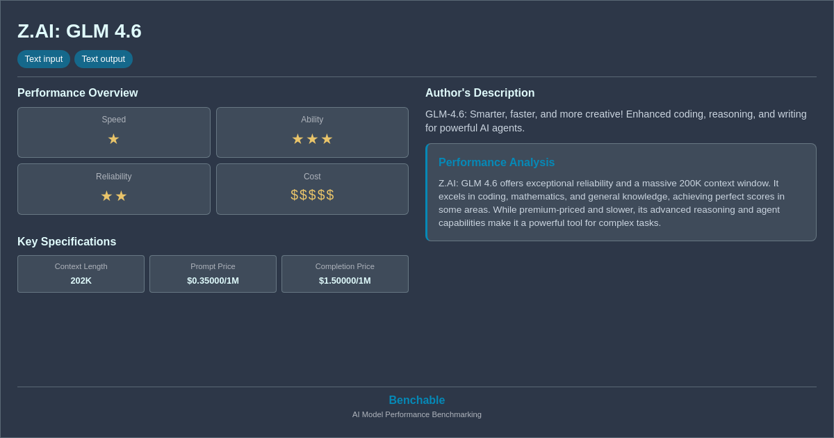 Z.AI: GLM 4.6 - AI Model Details & Benchmarks